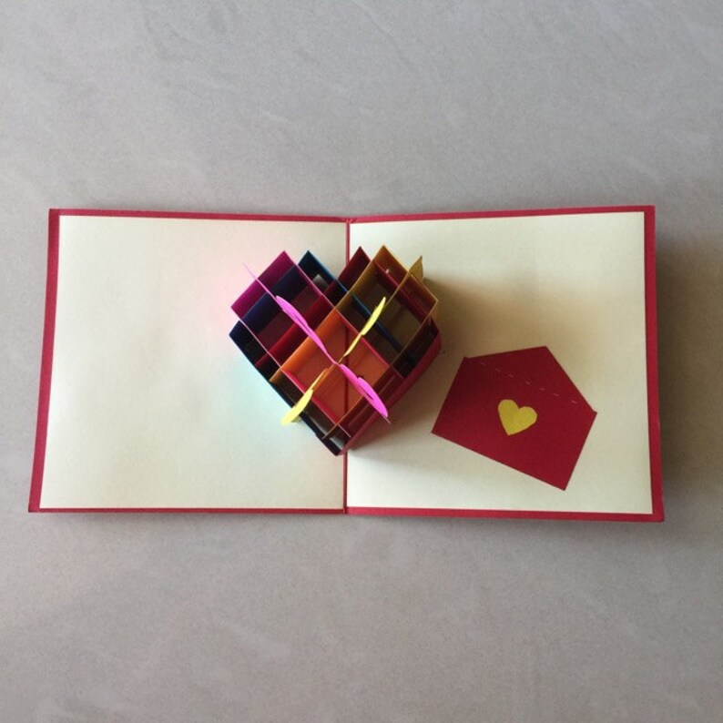 Heart Present Pop up Card Pop-up Card 3D Card Birthday Pop - Etsy