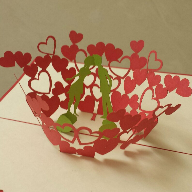 Couples Pop Up Card Pop Up Card 3d Card Love Card Blank Etsy