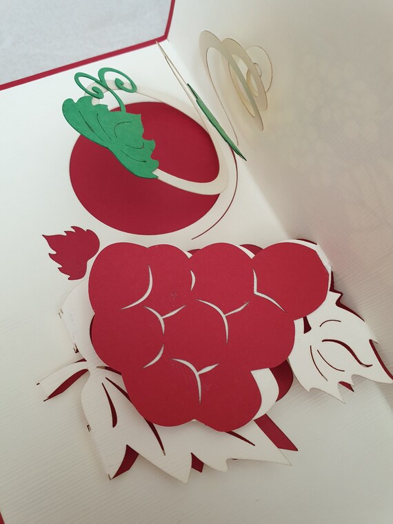 Blank Card Grape Pop Up Card Greeting Pop Up Card Fruit Pop Up Card 3D ...
