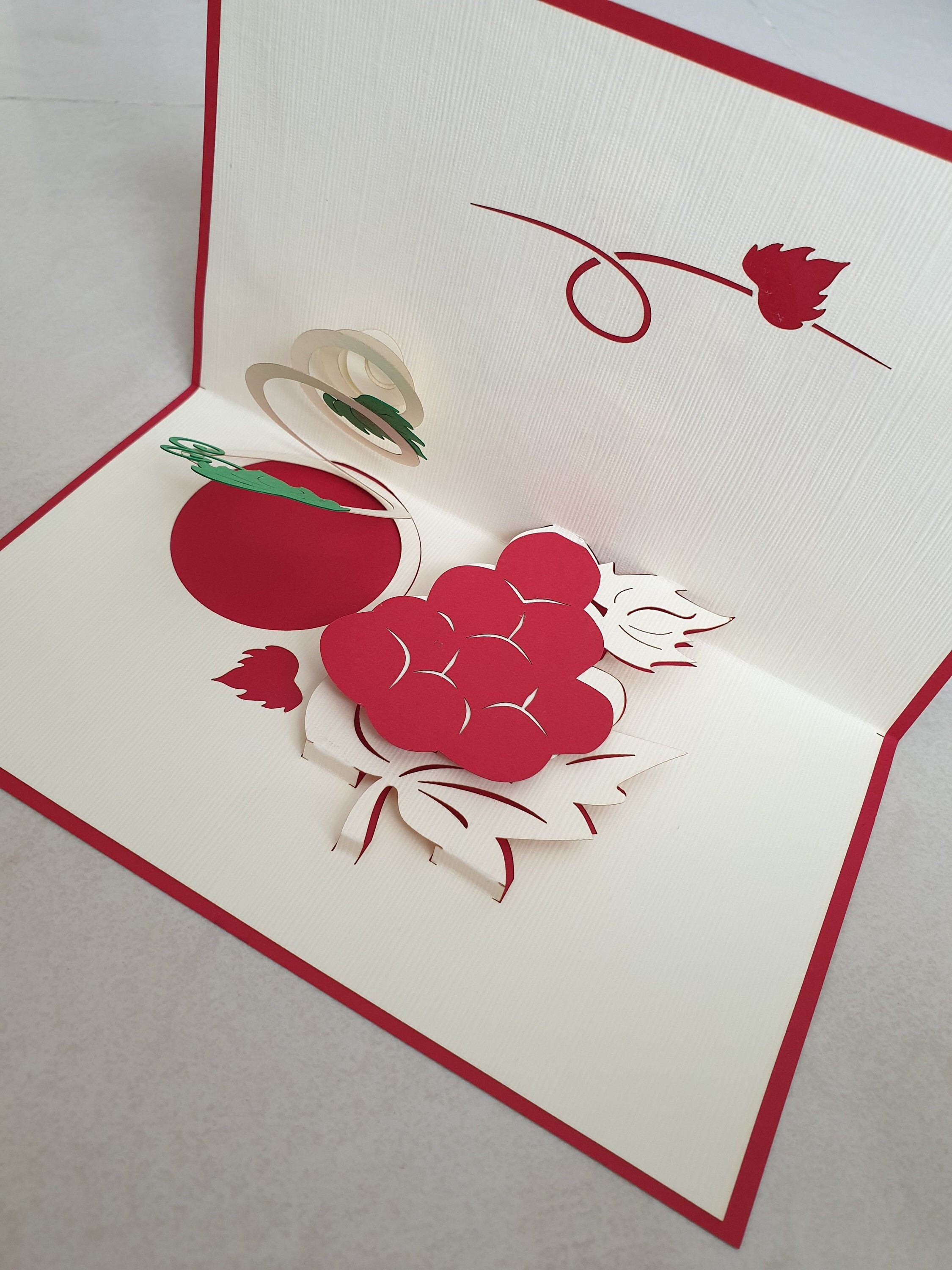 Blank Card Grape Pop Up Card Greeting Pop Up Card Fruit Pop Up Card 3D ...