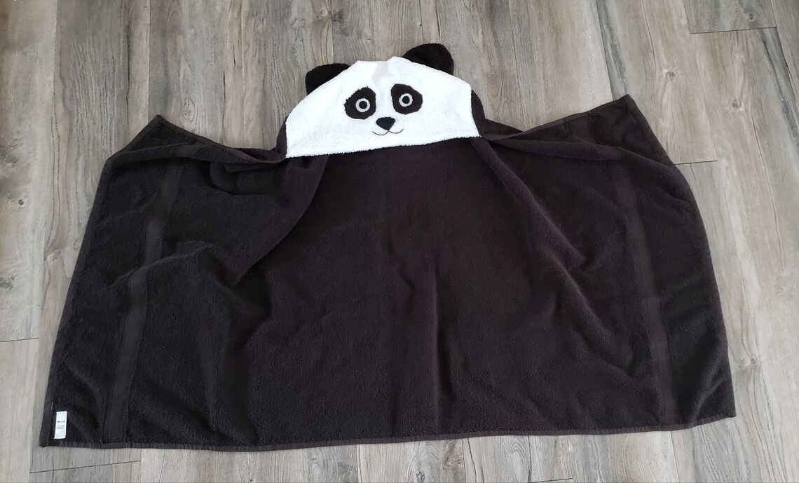 Panda Bear Hooded Towel: Personalized Cotton Kids Bath Towel - Etsy