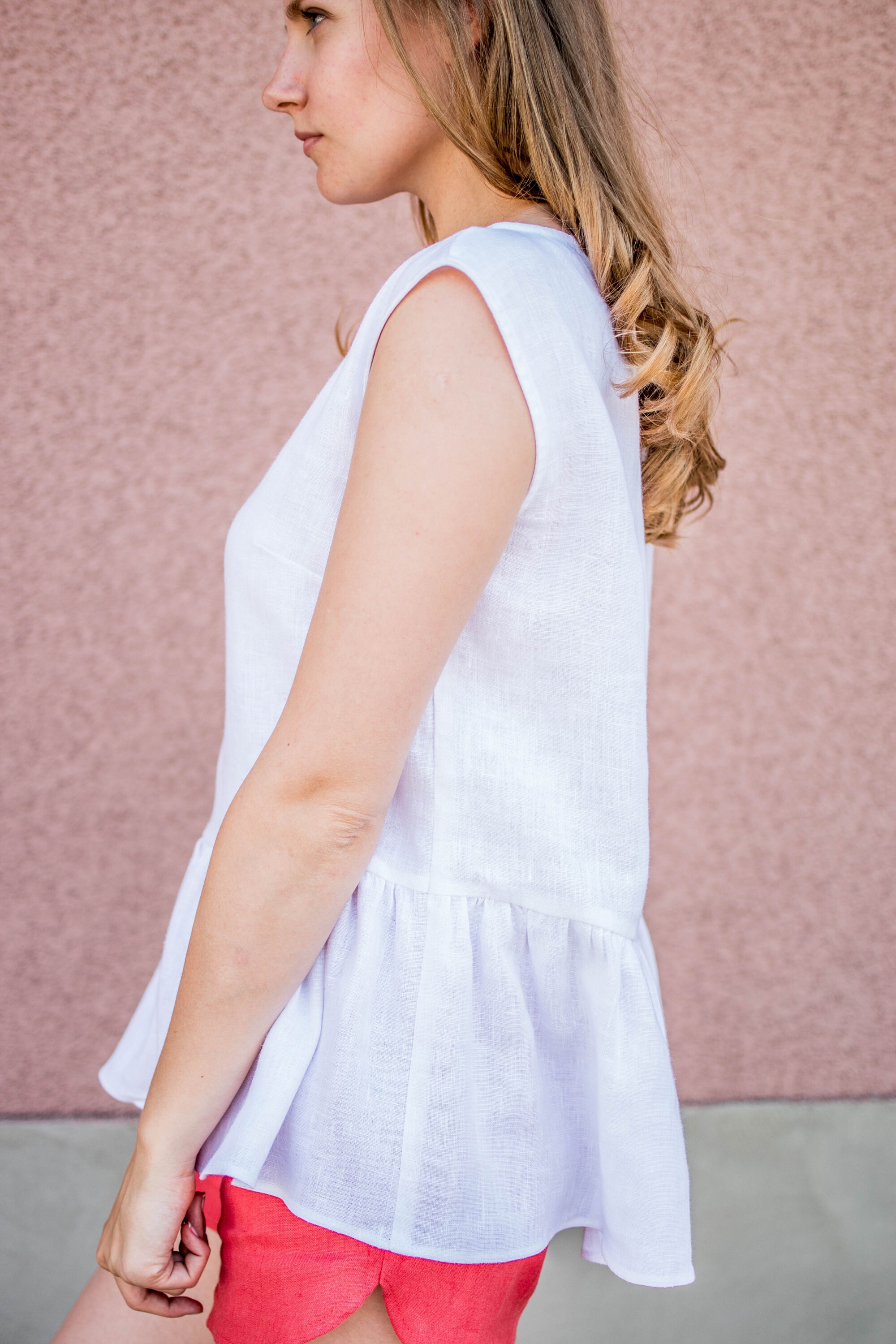 Linen Blouse / Ruffled Linen Top / Spring Clothes for Women / - Etsy