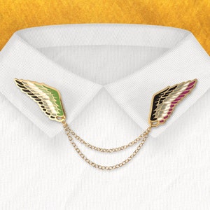 Aro-ace (proud Angel) | Connected Enamel Pins | Wings Collar Necklace ...