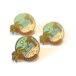 Summer Beach Seasonal Landscape Hard Enamel Pin 25mm - Etsy