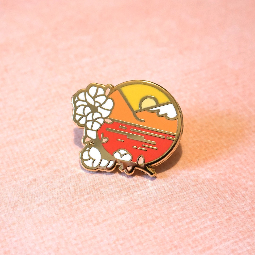 Spring Montains Seasonal Landscape Hard Enamel Pin 25mm - Etsy
