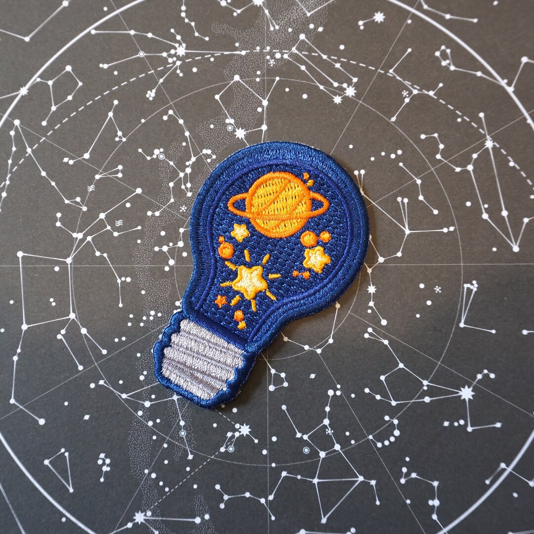 Stellar Light Bulb | Embroidery Patches | Galaxy Theme Clothing Design ...