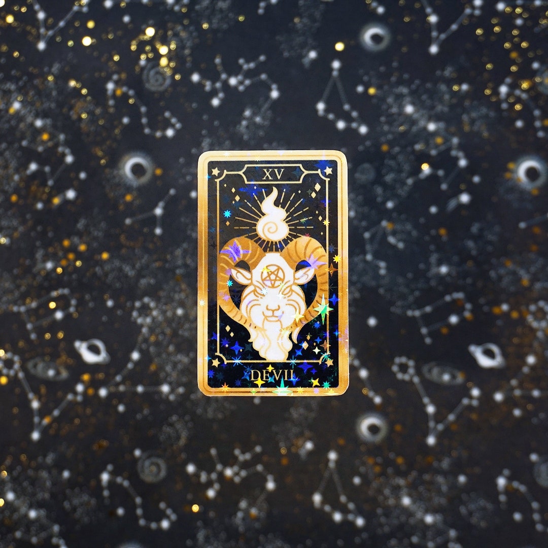 Devil Tarot Card | Major Arcana | Divination Holographic Vinyl Stickers - Etsy