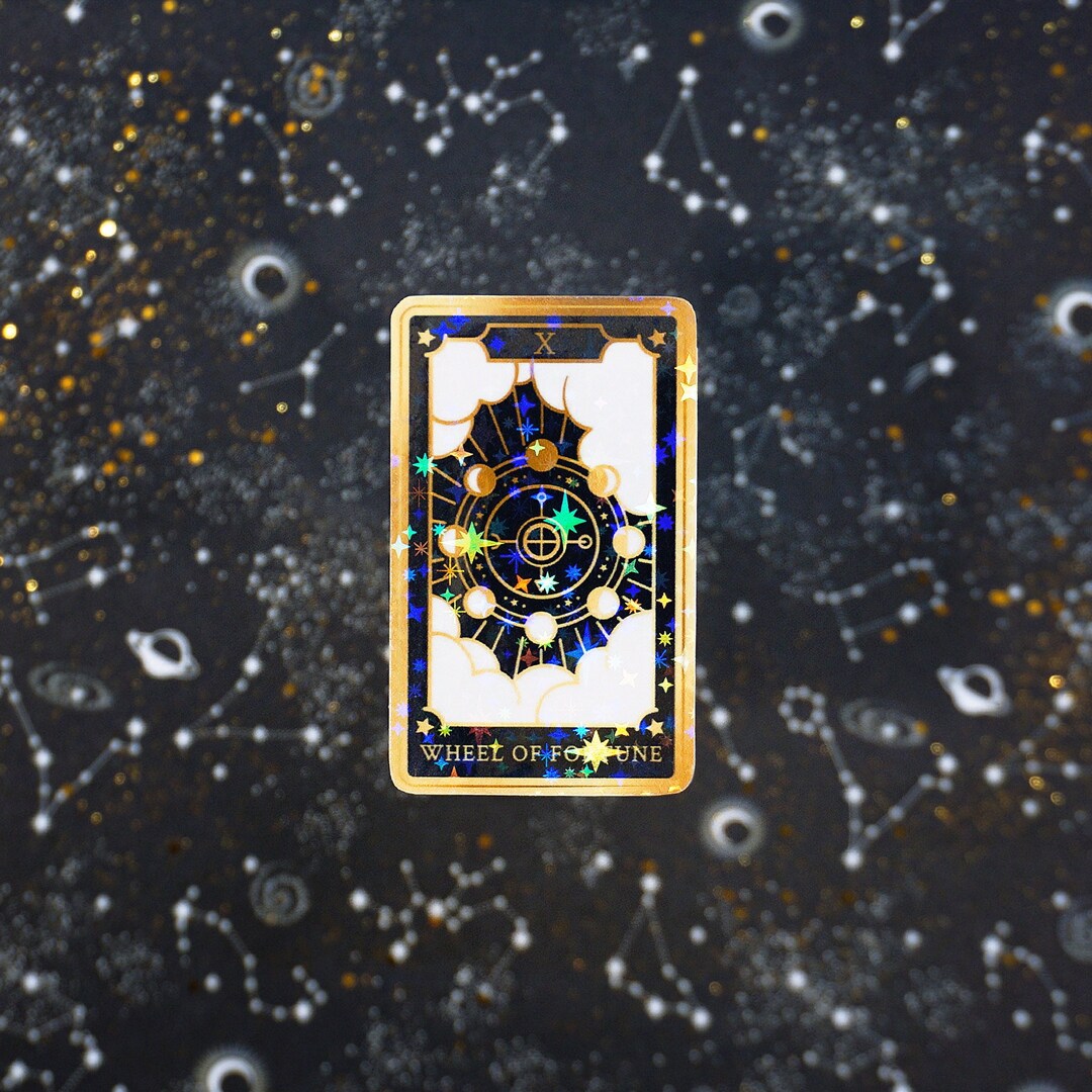 Wheel of Fortune Tarot Card | Major Arcana | Holographic Vinyl Stickers ...