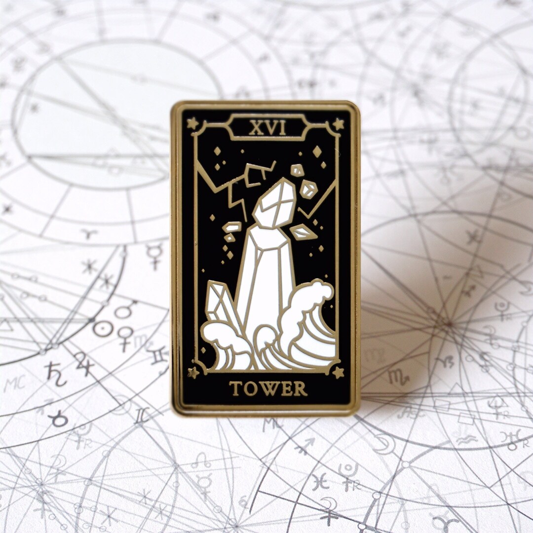 The Tower Tarot Card | Major Arcana Hard Enamel Pin | Oracle Accessory ...