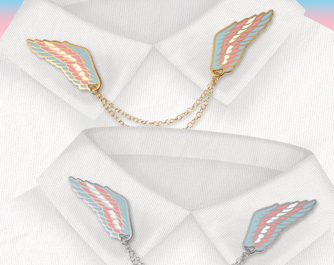 Transgender Proud Angel Connected LGBTQ Enamel Pins - Etsy