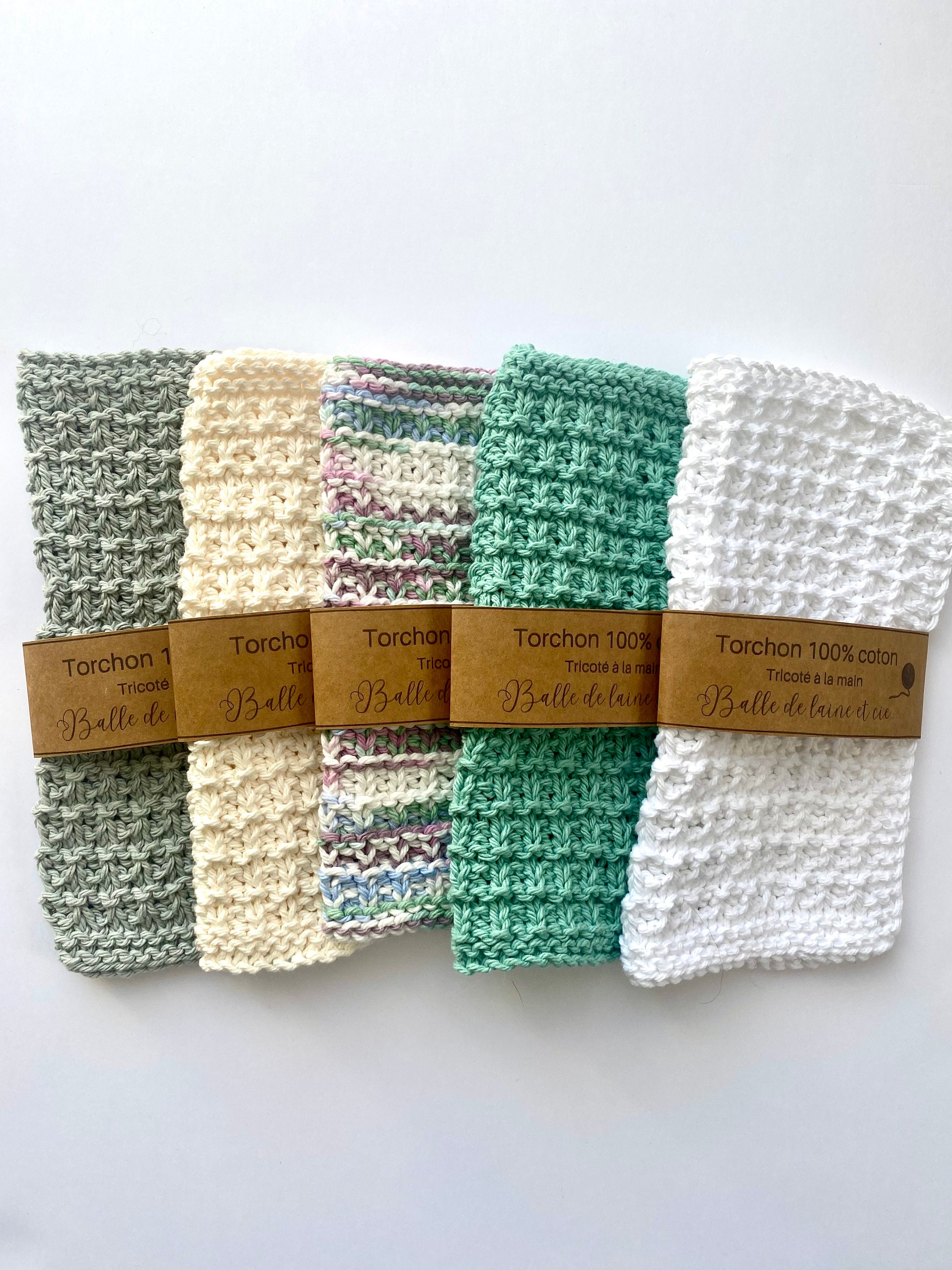 100% Cotton Knitted Dishcloth / Handmade Cotton Dishcloth / Crochet ...
