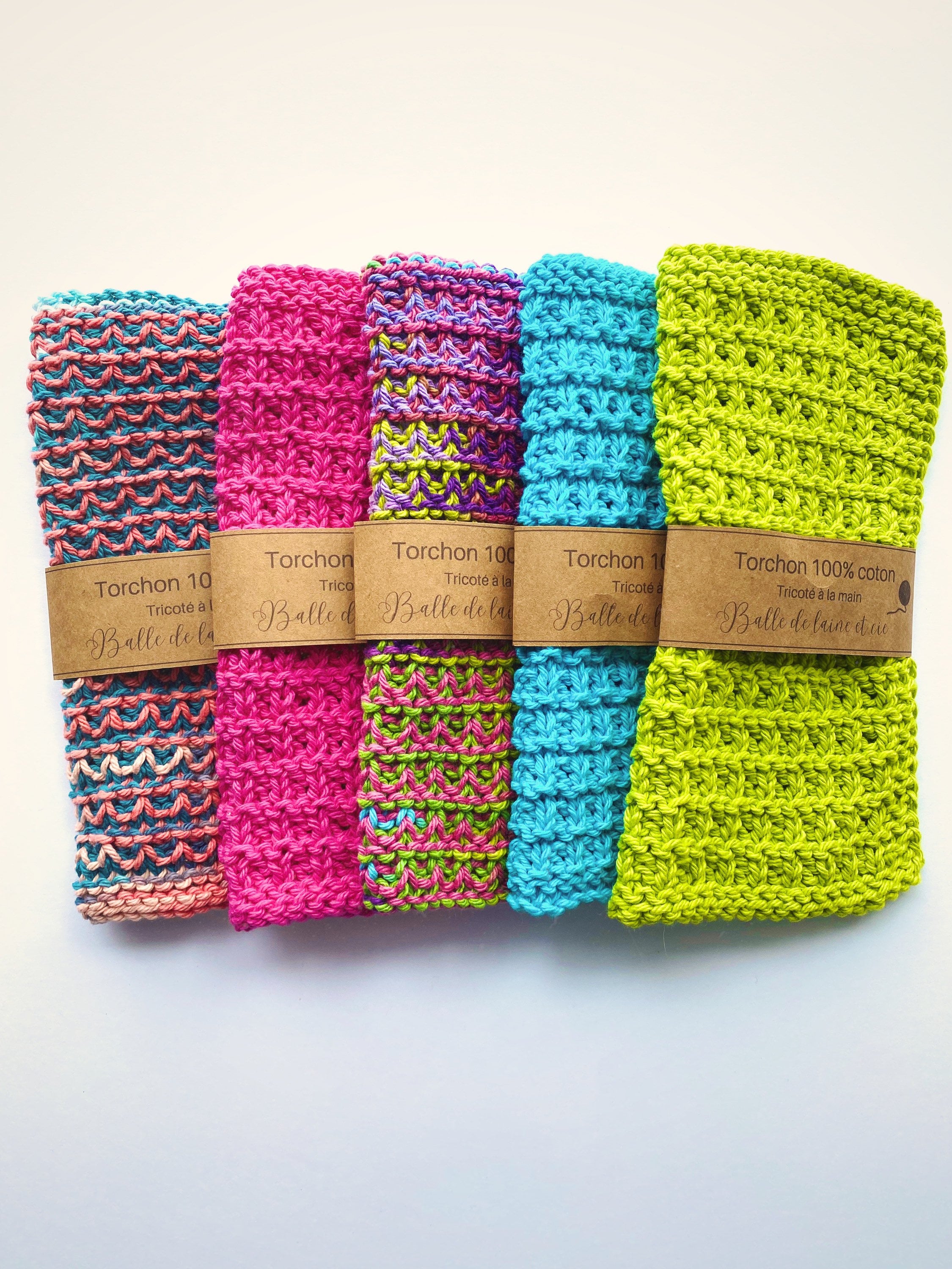 100% Cotton Knitted Dishcloth / Handmade Cotton Dishcloth / Crochet ...