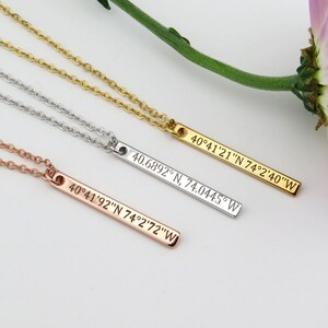 Location Necklace, Coordinates Necklace, Latitude Longitude Necklace ...