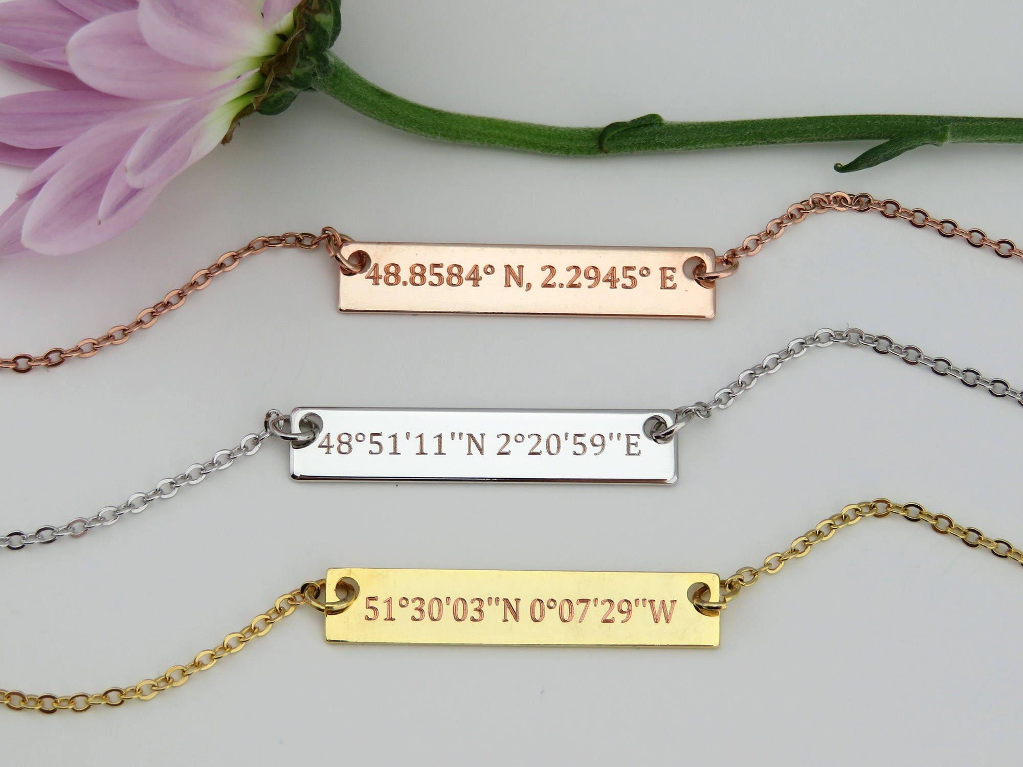 Coordinate Necklace,personalized Necklace, Bridesmaid Coordinate ...