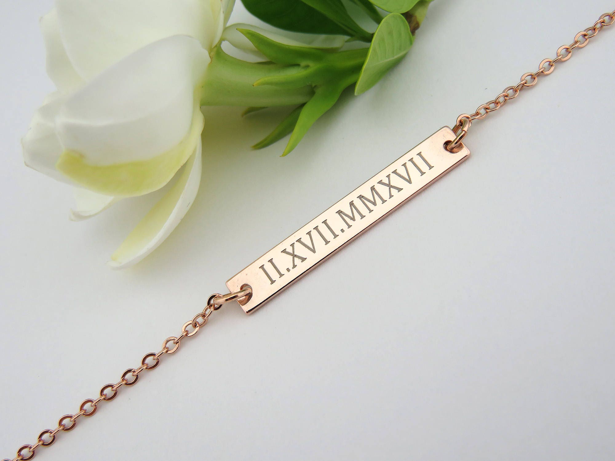 Roman Numeral Necklace Roman Numbers Custom Bar Necklace - Etsy