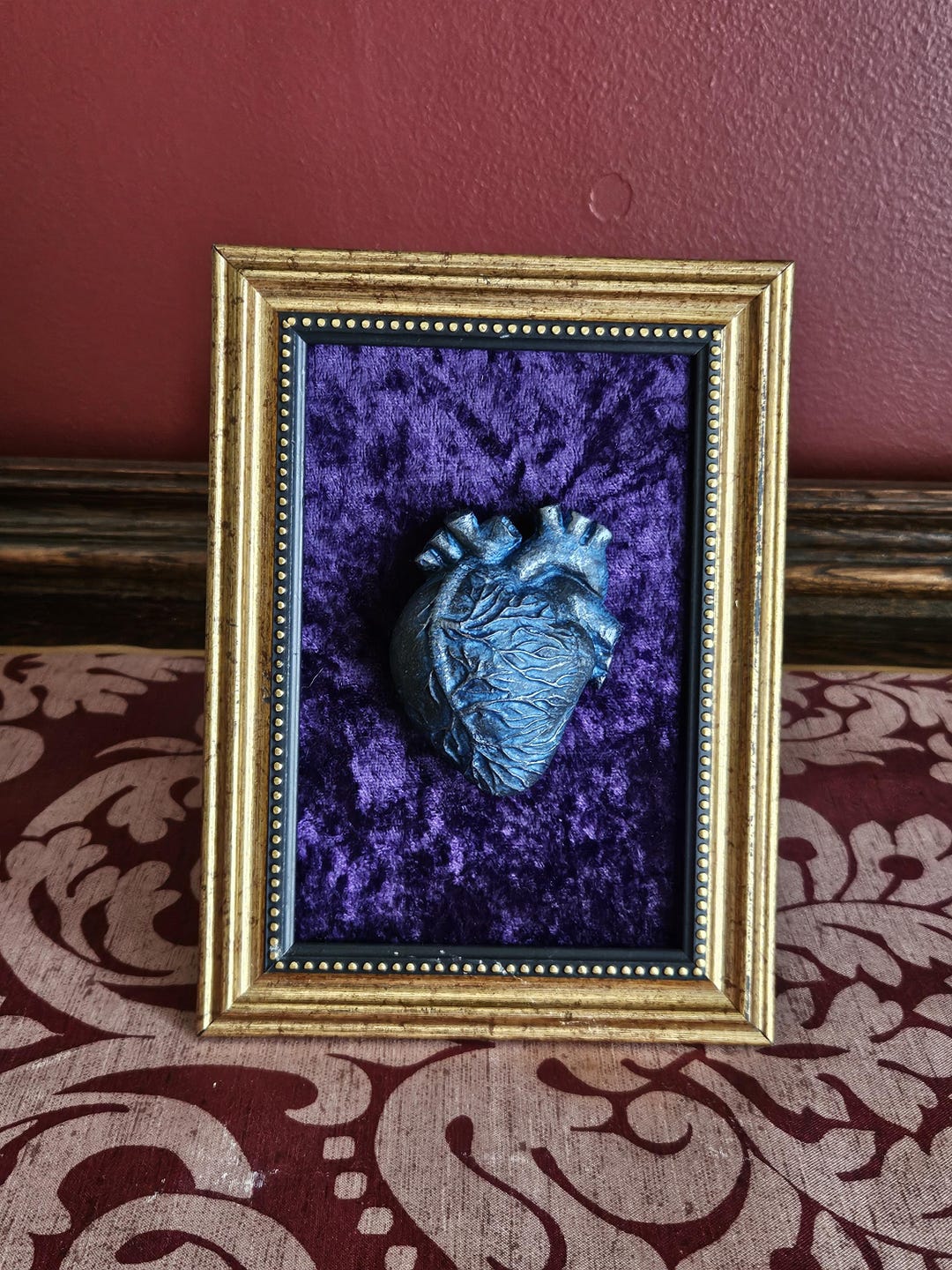Black and Blue Anatomical Heart in Frame - Etsy
