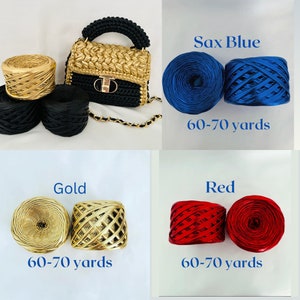 Gold Metallic T-shirt Yarn Gold Color Crochet Bags Knit Bags Metallic ...
