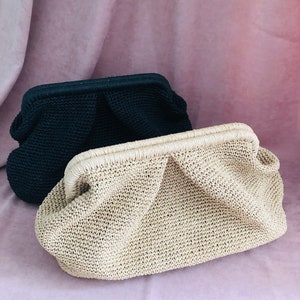 Raffia Cloud Bag Women’s Straw Summer Pouch Bag Wicker Beach Clutch ...
