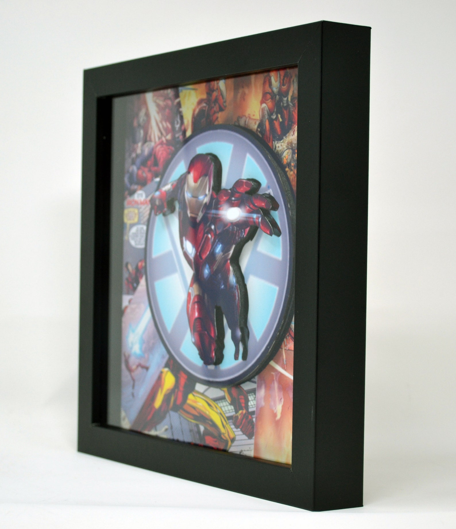 Iron Man 3D Comic Book Shadow Box Decor - Etsy