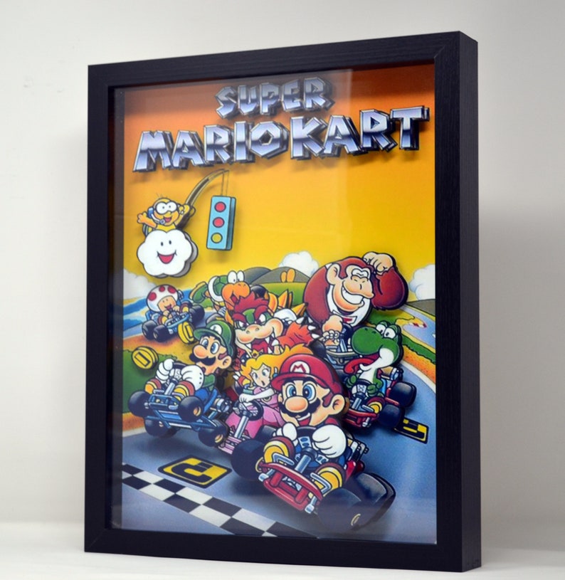 Super Mario Kart Video Game 3D Shadow Box Decor | Etsy