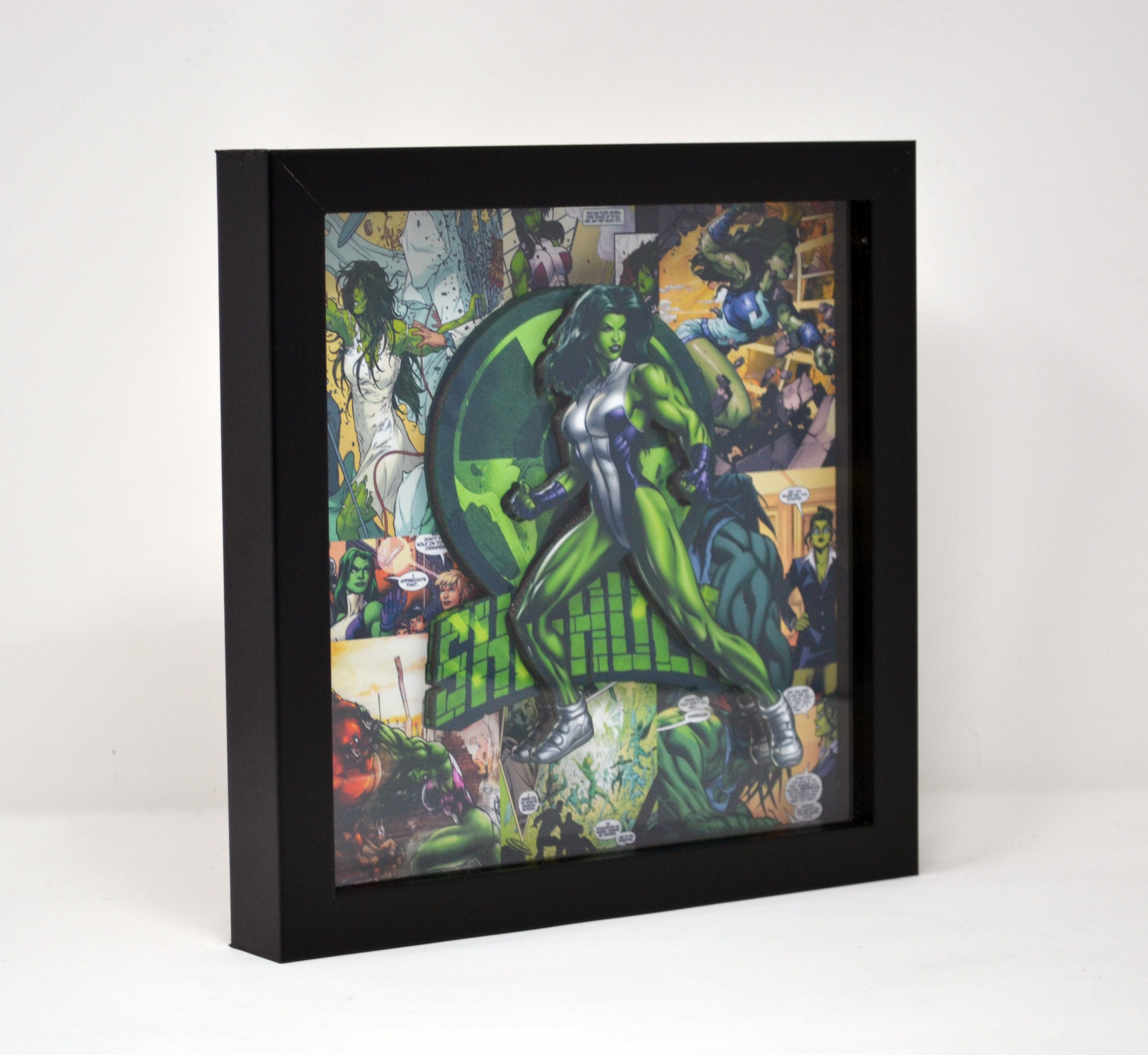 She Hulk 3D Comic Book Shadow Box Decor | Etsy