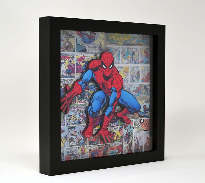 Spiderman Comic Book Shadow Box Wall Art Handmade Spider Man - Etsy
