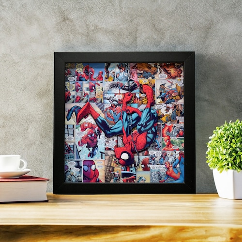 Spiderman Comic Book Shadow Box Wall Art Handmade Spider Man - Etsy