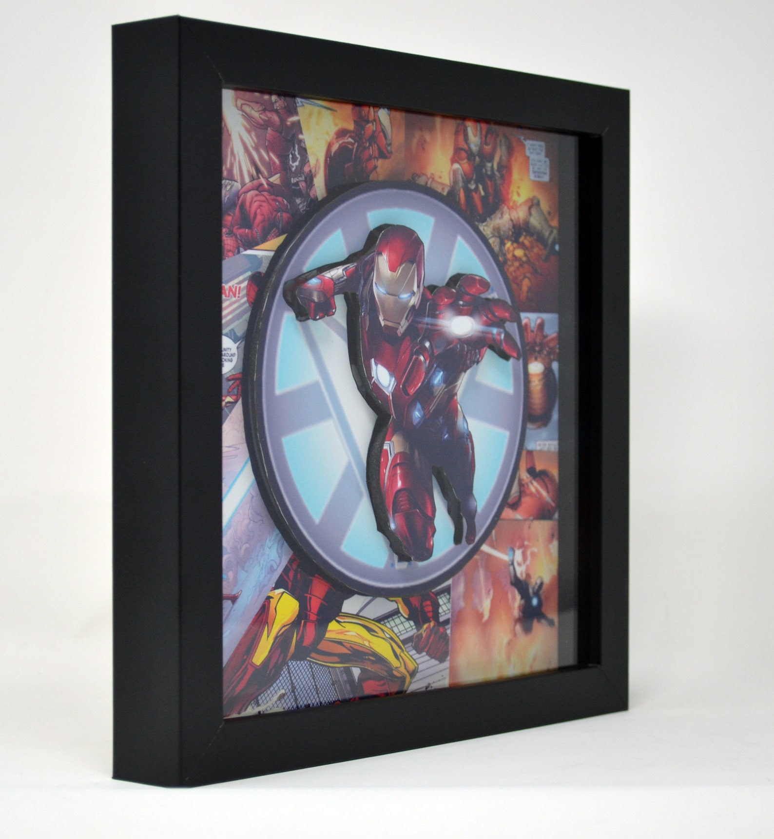 Iron Man 3D Comic Book Shadow Box Decor - Etsy