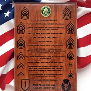 Personalized US Army Creed Plaque: Military Retirement Gift - Etsy