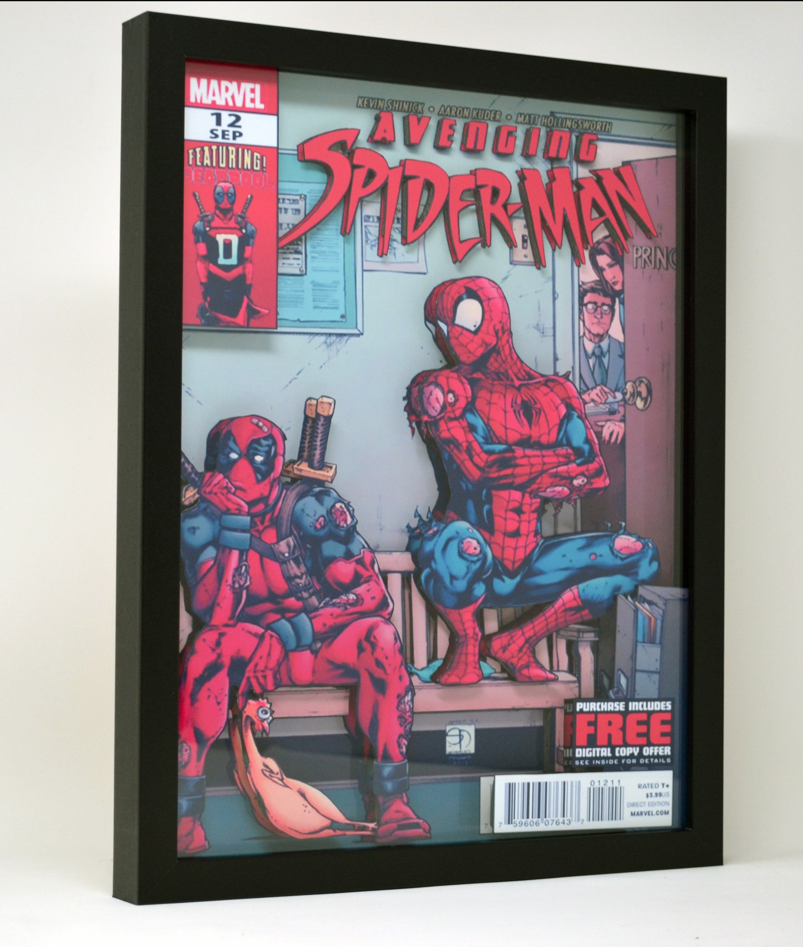 Spiderman and Deadpool Comic Book 3D Shadow Box Decor - Etsy