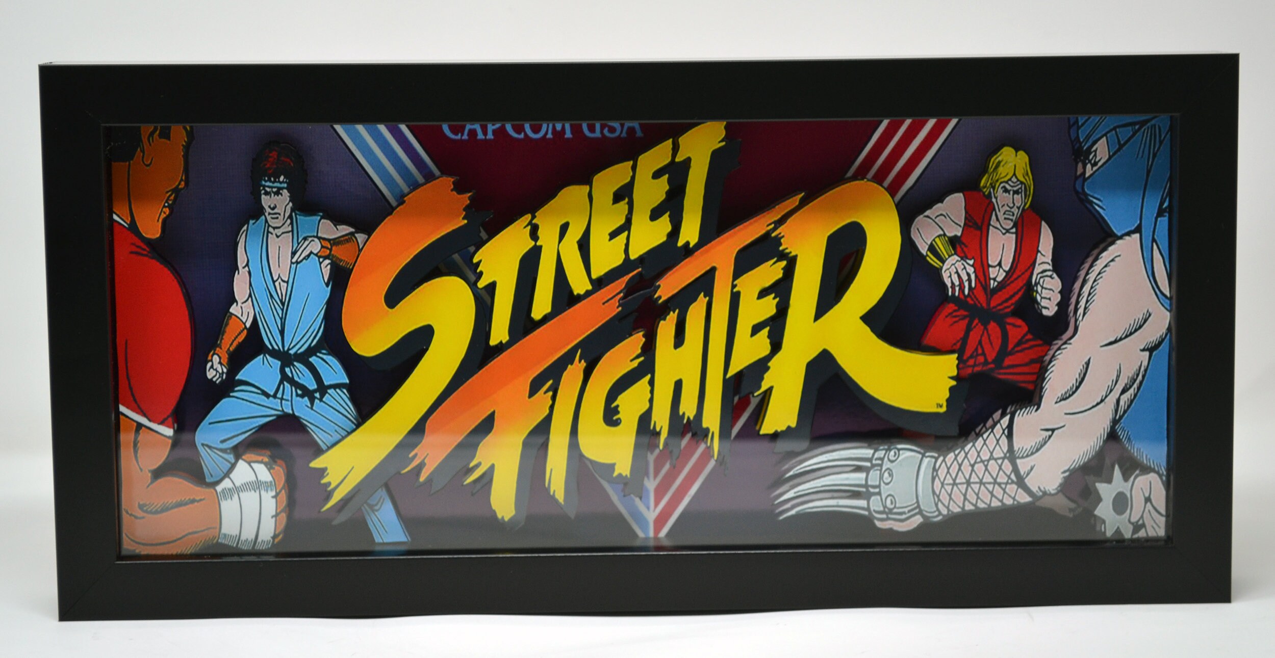 Street Fighter Arcade Marquee Video Game 3D Shadow Box Decor | Etsy