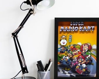 Super Mario Kart Video Game 3D Shadow Box Decor | Etsy