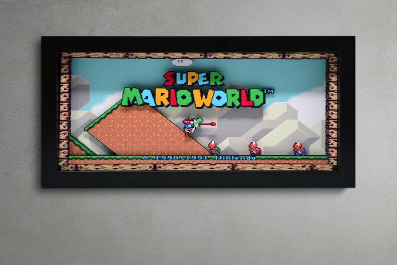 Super Mario World Video Game Shadow Box Wall Art - Etsy
