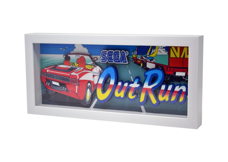Outrun Arcade Marquee Video Game Shadow Box Wall Art - Etsy
