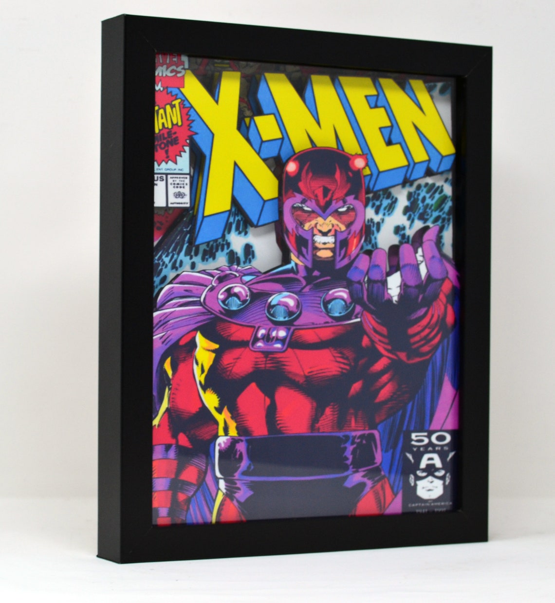 X-men Comic Book Cover Shadow Box Wall Art Magneto Comic Book - Etsy