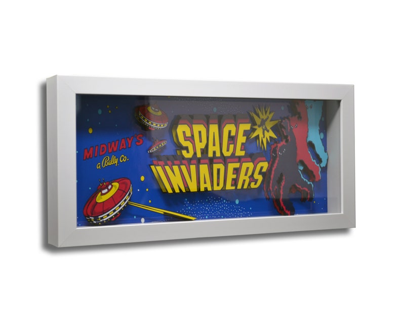 Space Invaders Arcade Marquee Video Game Shadow Box Wall Art - Etsy