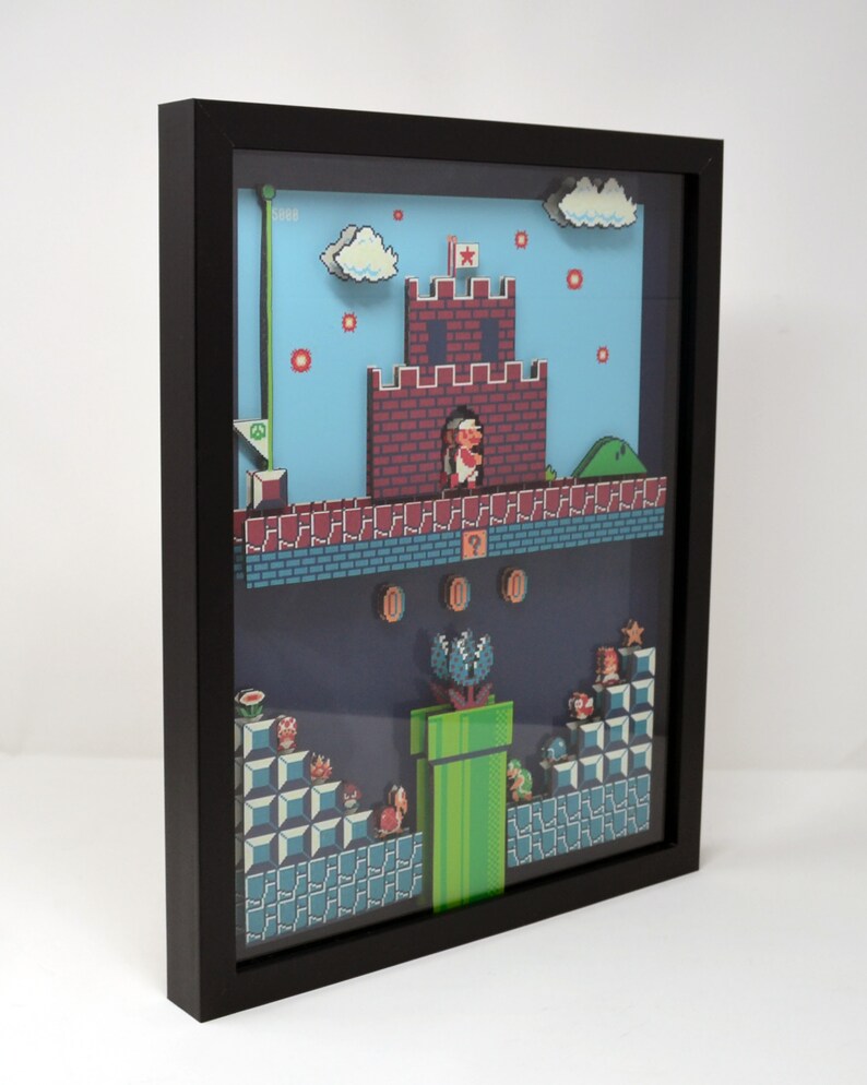 Super Mario Video Game 3D Shadow Box Decor - Etsy