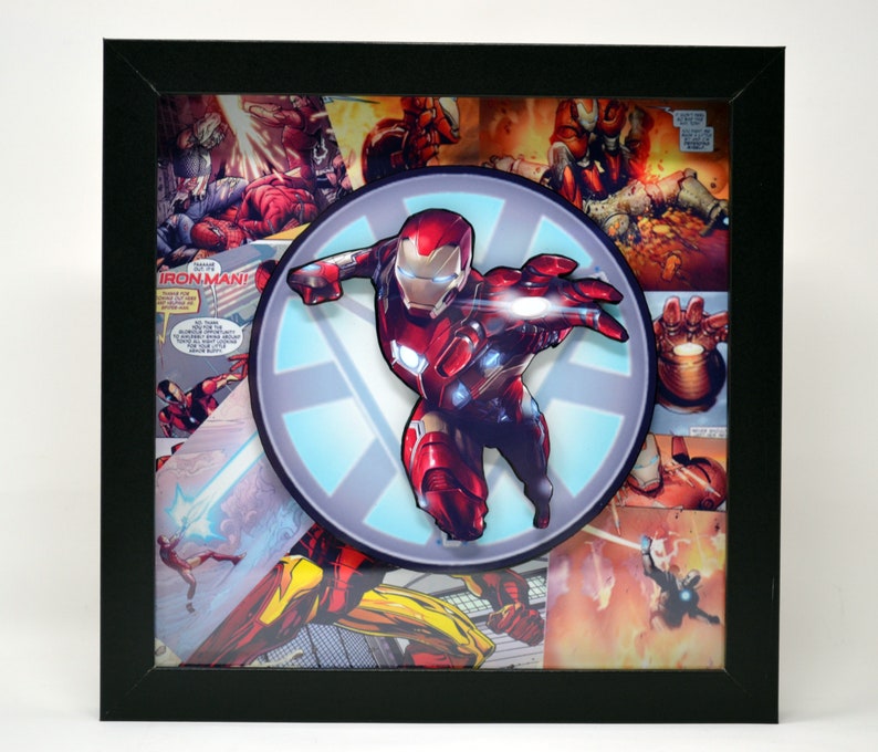Iron Man 3D Comic Book Shadow Box Decor - Etsy