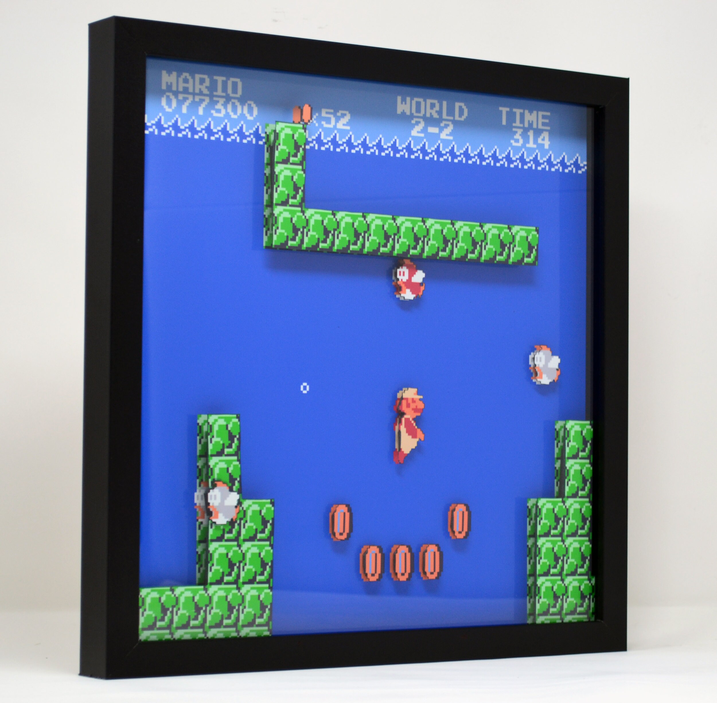 Super Mario Bros Water World Shadow Box Wall Art Video Game - Etsy