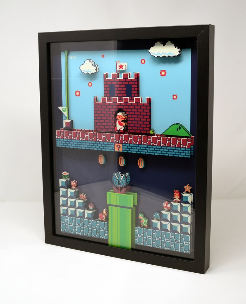 Super Mario Video Game 3D Shadow Box Decor | Etsy