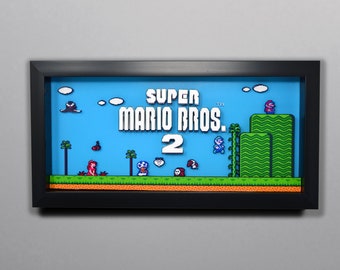 Super Mario Bros Video Game Shadow Box Wall Art - Etsy