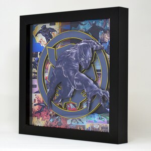 Black Panther 3D Comic Book Shadow Box Decor | Etsy