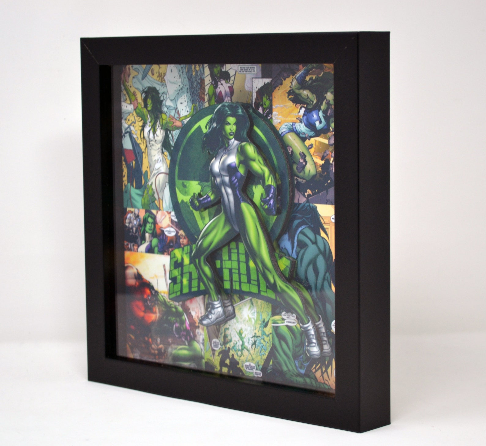 She Hulk 3D Comic Book Shadow Box Decor | Etsy