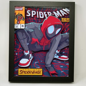 Spiderman Spiderverse Comic Book Cover 3D Shadow Box Decor - Etsy