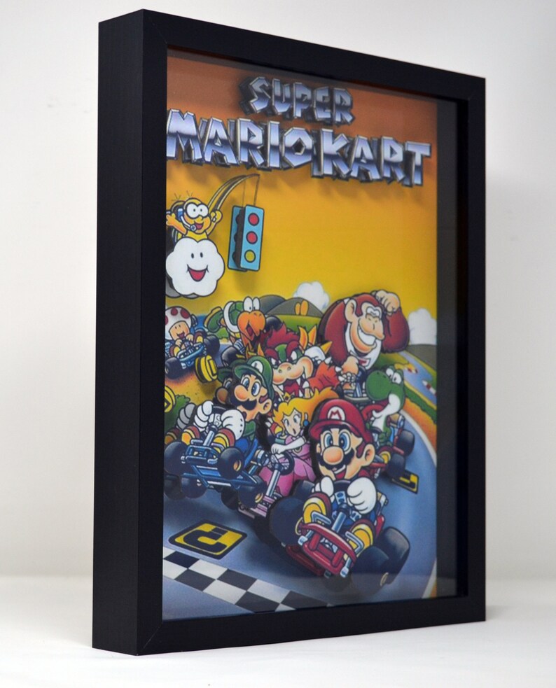Super Mario Kart Video Game 3D Shadow Box Decor | Etsy