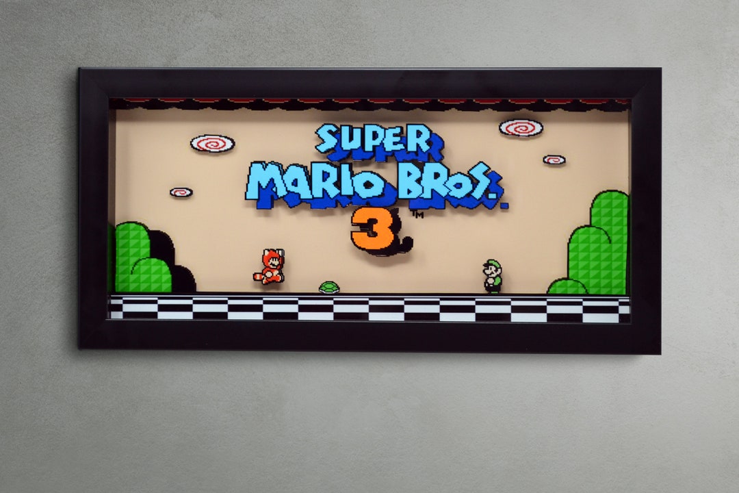 Super Mario 3 Video Game Shadow Box Wall Art - Etsy