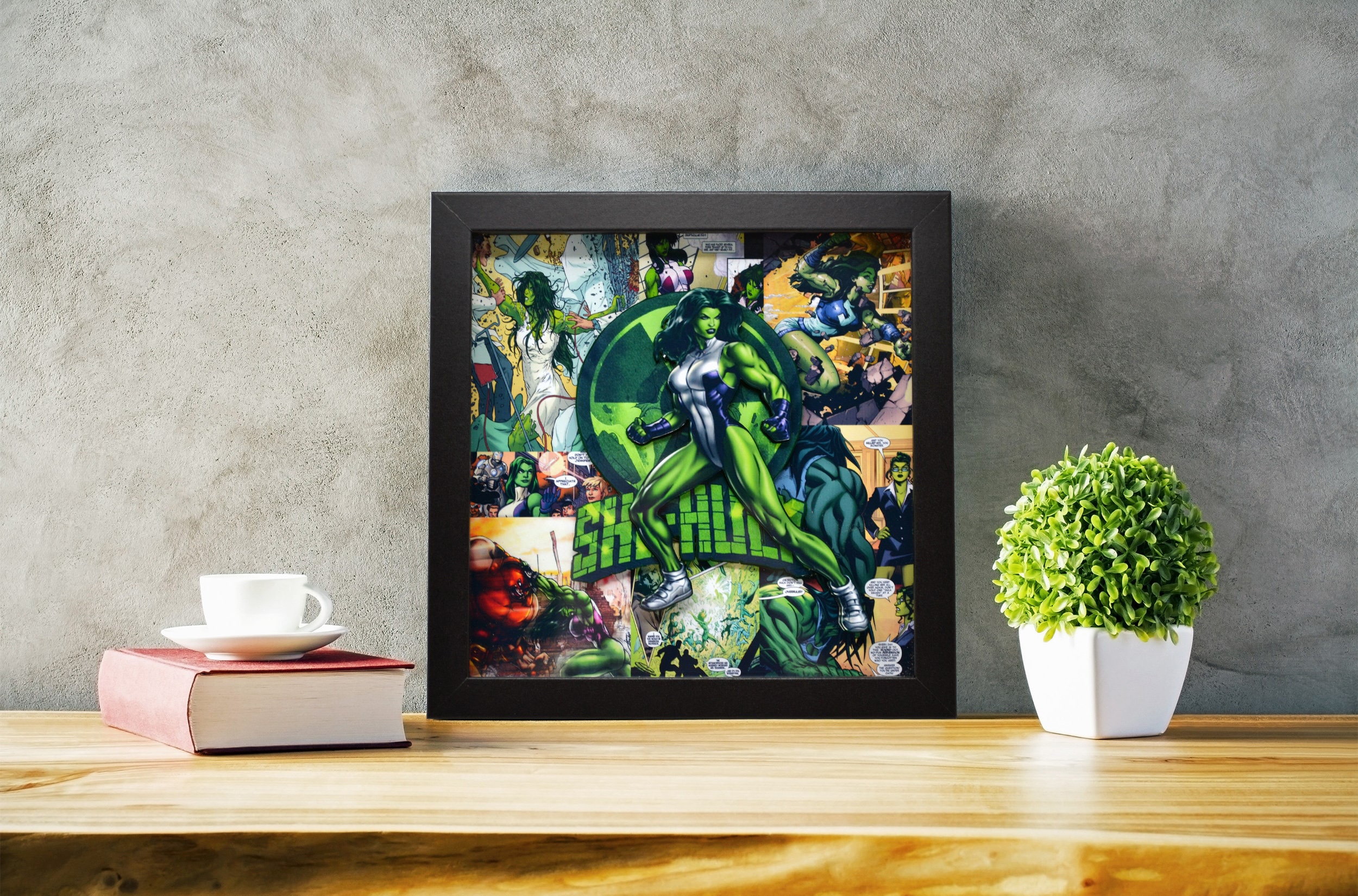 She Hulk 3D Comic Book Shadow Box Decor | Etsy