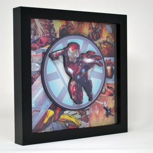 Iron Man 3D Comic Book Shadow Box Decor - Etsy
