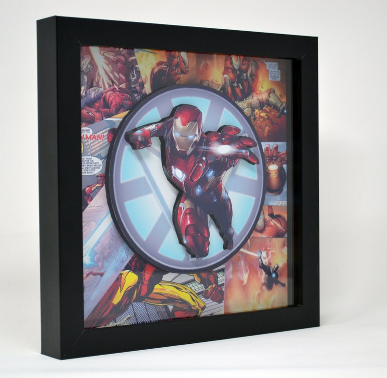 Iron Man 3D Comic Book Shadow Box Decor - Etsy