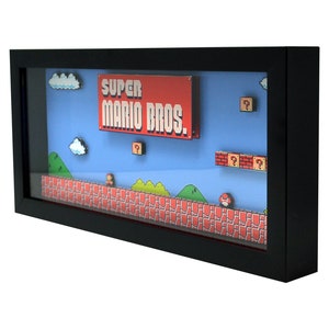 Super Mario Bros Classic Video Game Shadow Box Wall Art - Etsy